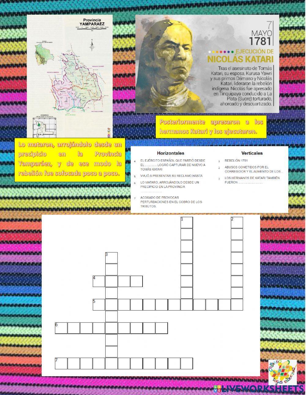 Tomás katari worksheet | Live Worksheets