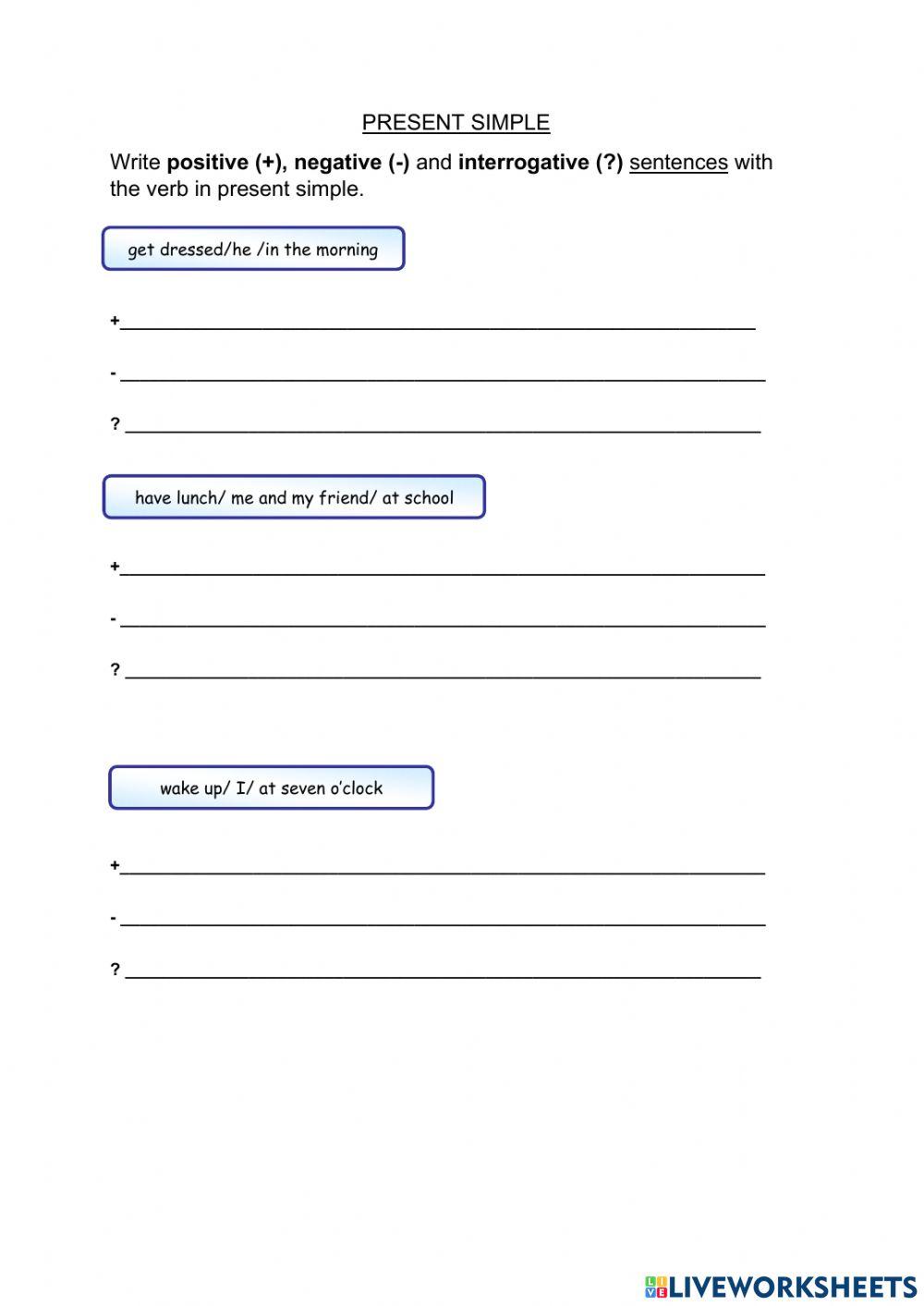 Present Simple online exercise for Grade 3 | Live Worksheets