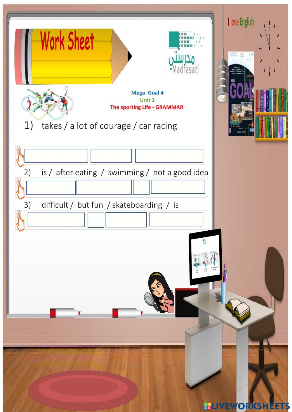 Mega Goal 4 U2 Grammar Sporting life 706491 | Ehssas