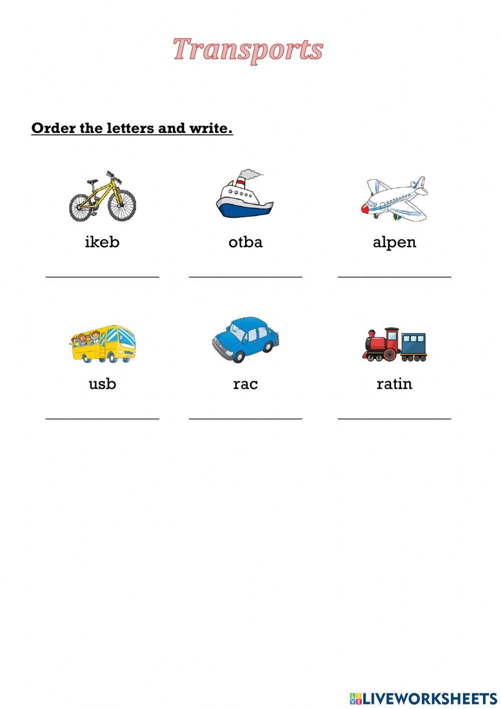 Transport | Free Interactive Worksheets | 707662