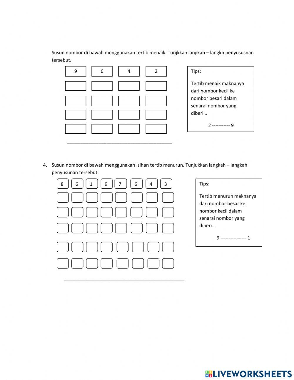 Pengecaman corak dalam sesuatu situasi worksheet | Live Worksheets