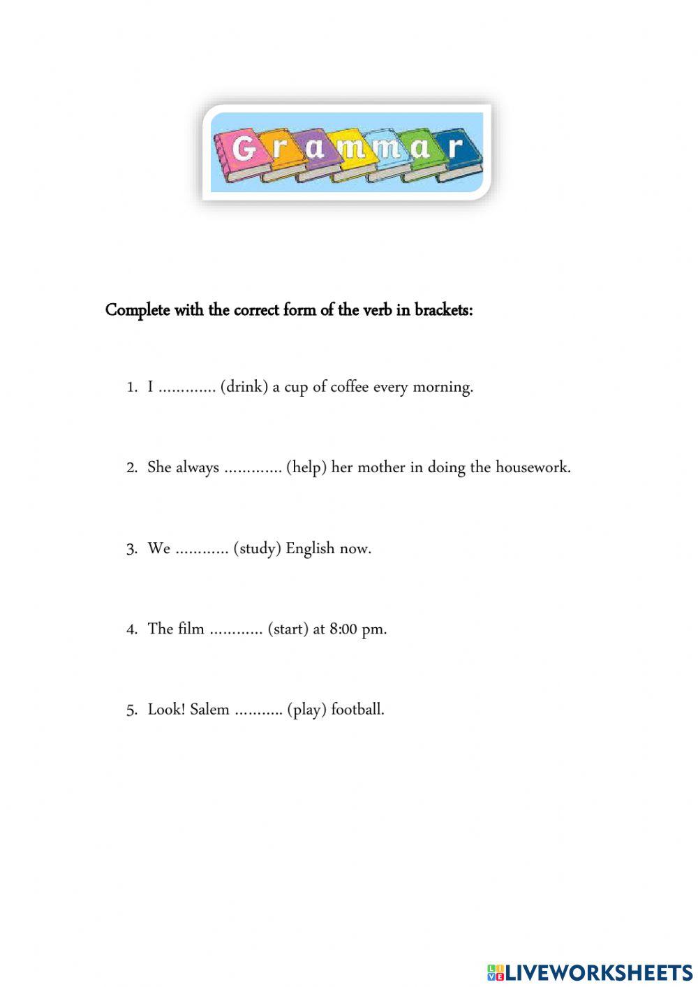 Grammar online exercise for 7 | Live Worksheets