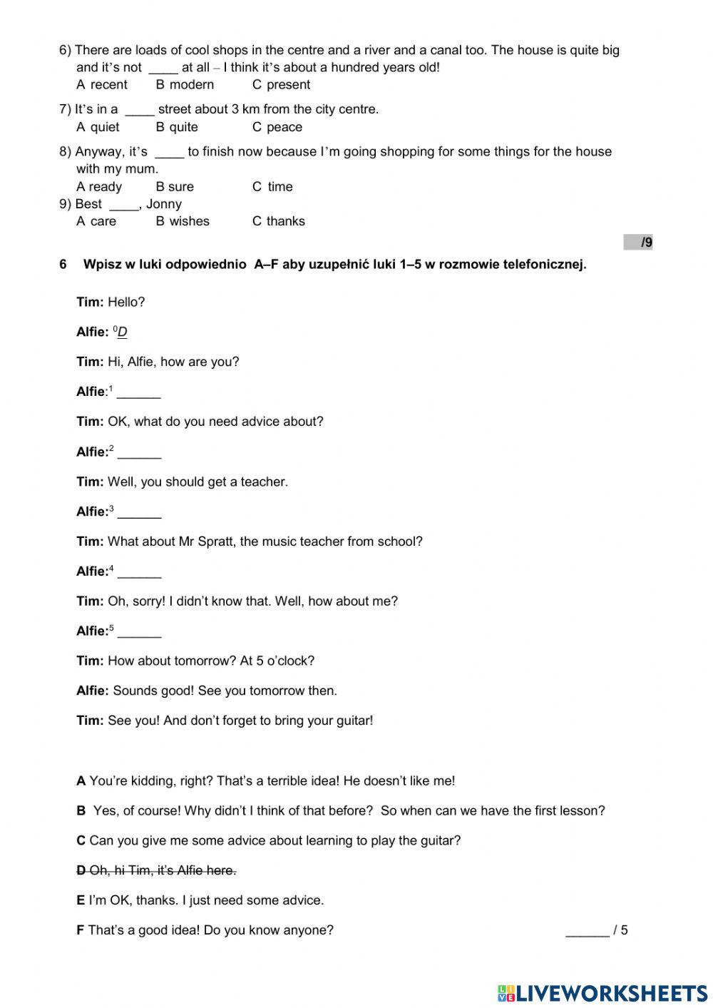 Klasa 7 Unit 5 … | Free Interactive Worksheets | 6412426