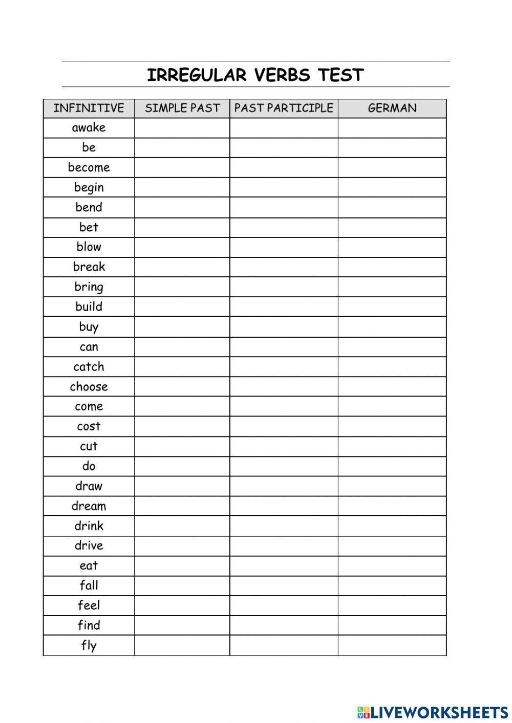 Irregular Verbs Test Set 3 Worksheet - vrogue.co Irregular Verbs Test Set 3 Worksheet - vrogue.co