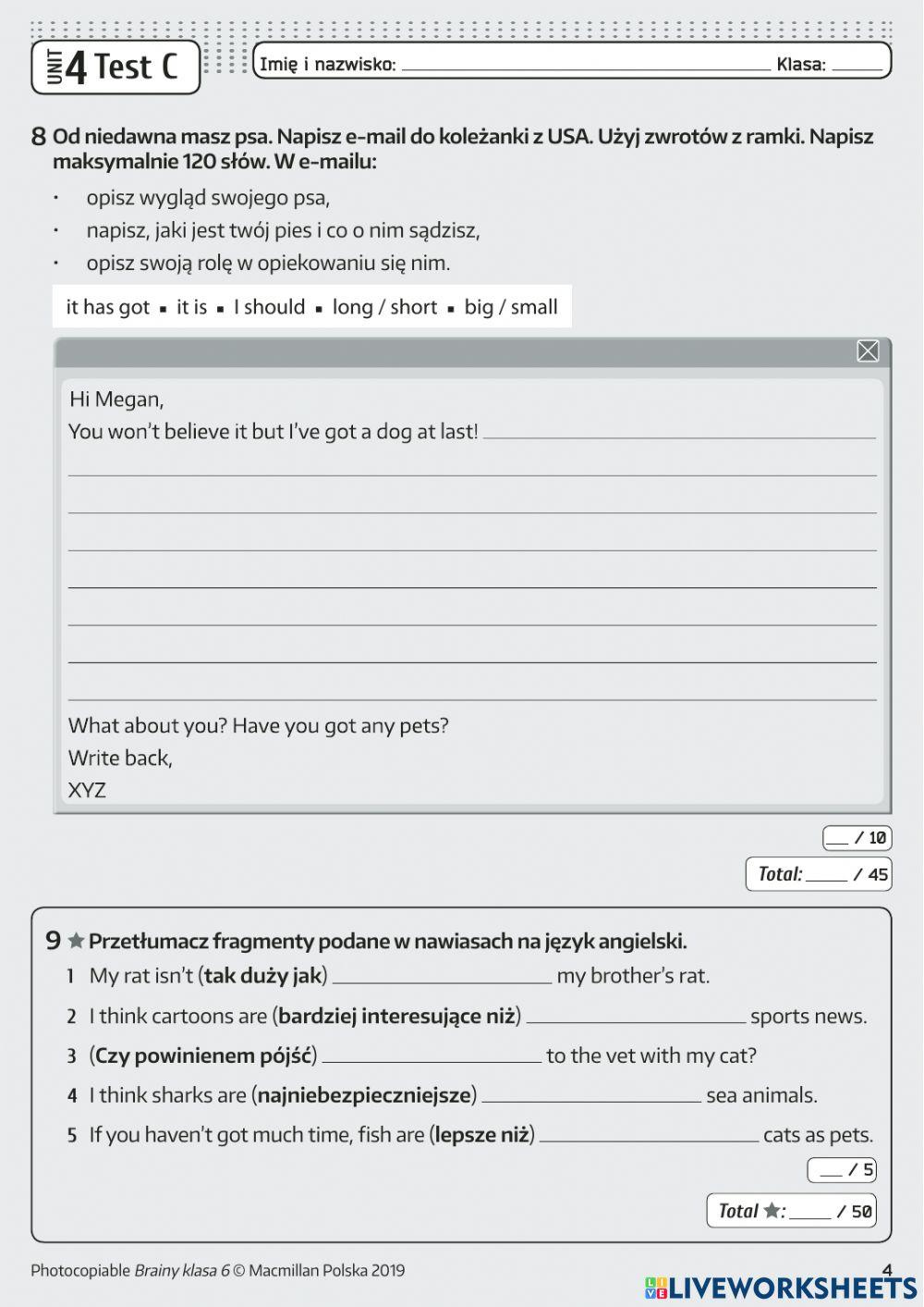 Brainy 6 Unit 4… | Free Interactive Worksheets | 6412561