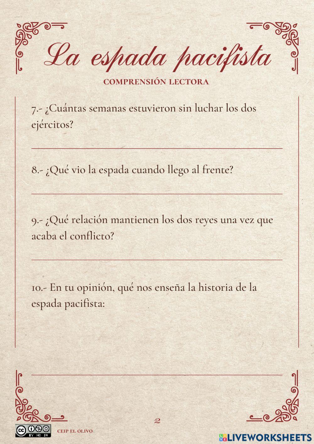 Espada-02 worksheet | Live Worksheets