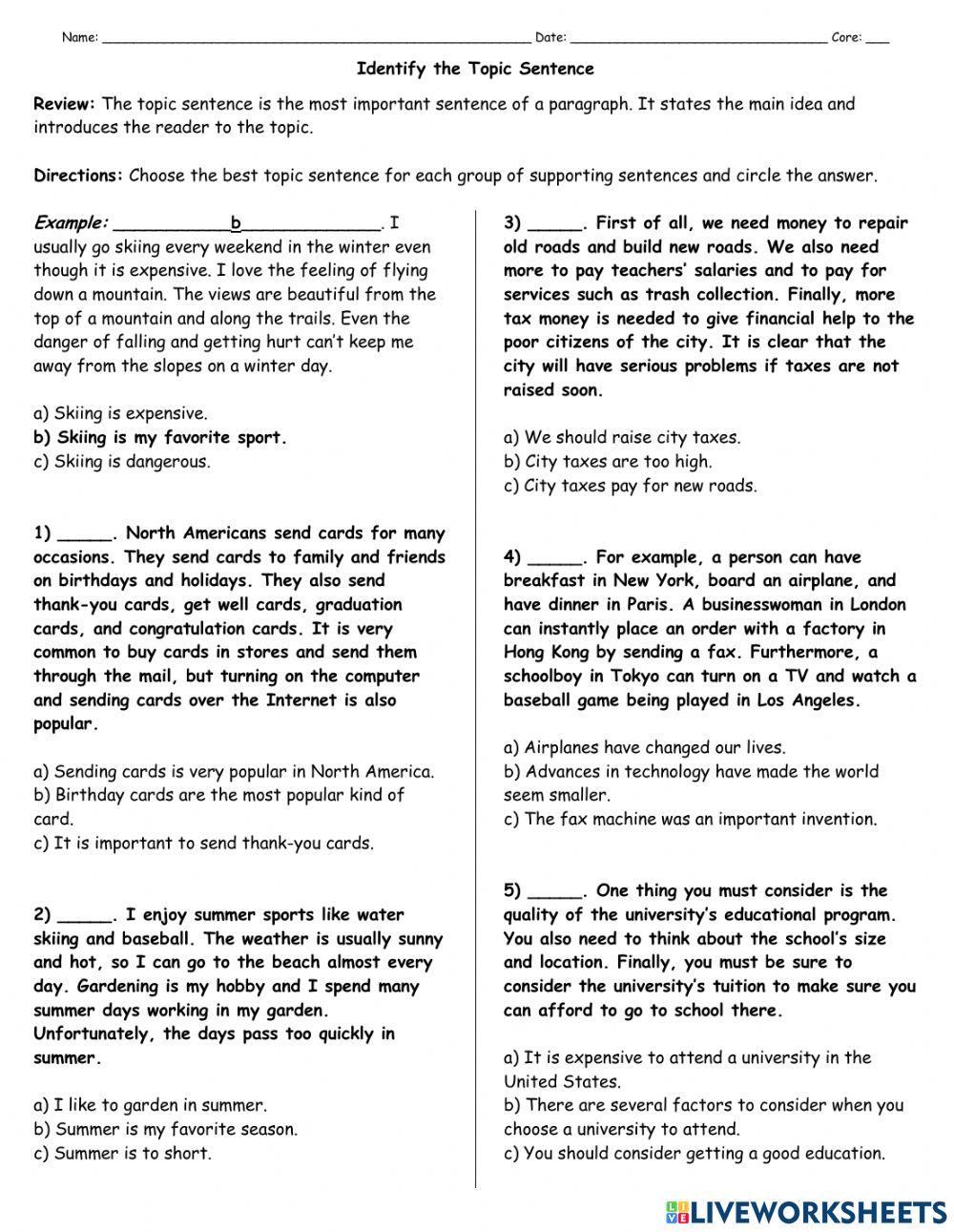 Identify the Topic sentence 4716315 | mcaponigro | Live