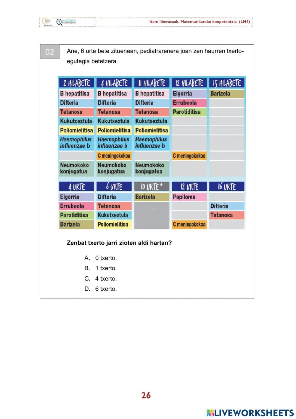 Matematika problemak activity | Live Worksheets