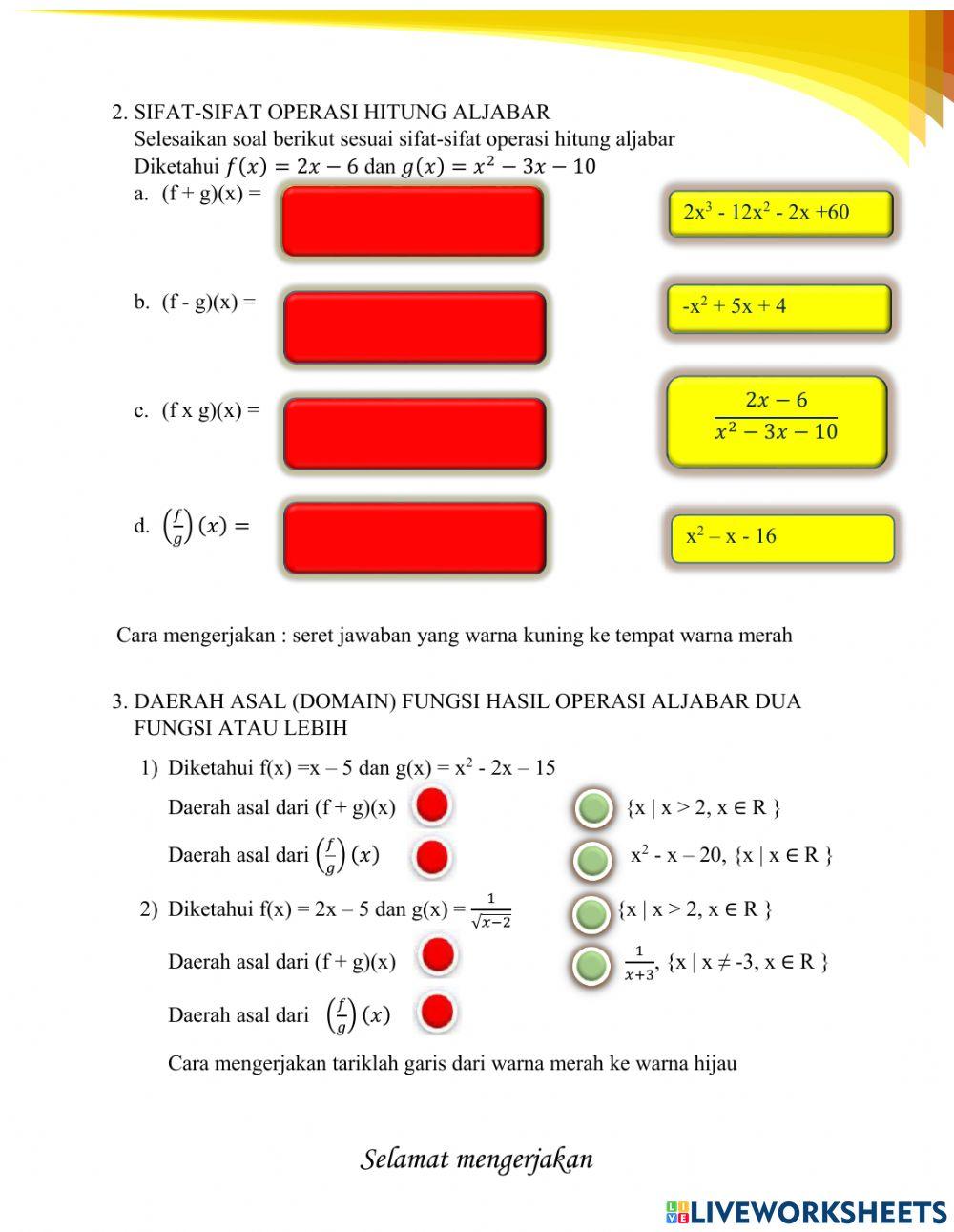 Operasi aritmetika worksheet | Live Worksheets