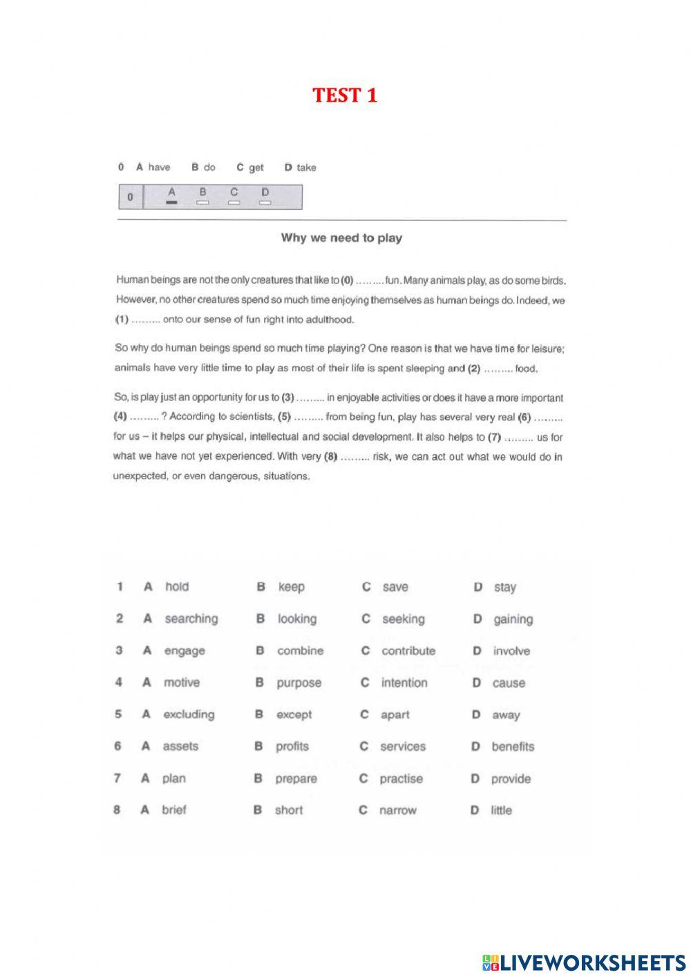 6413767 | FCE TEST 1 | hellomataro | LiveWorksheets