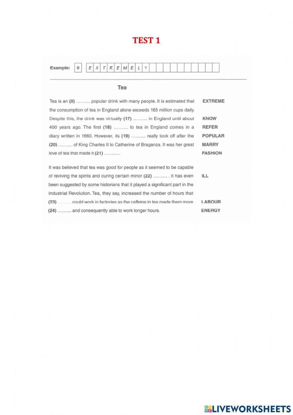 6413767 | FCE TEST 1 | hellomataro | LiveWorksheets