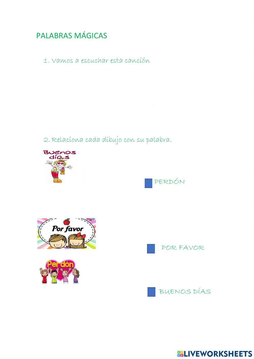 PALABRAS MÁGICAS | Live Worksheets