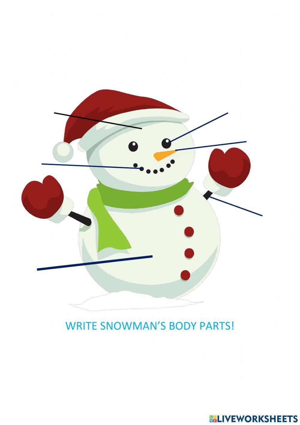 Snowman's body | Free Interactive Worksheets | 709969
