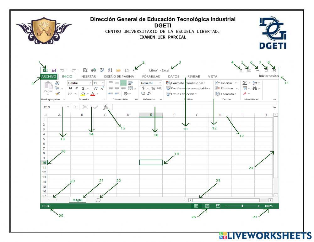 Excel interactive exercise for PREPARATORIA | Live Worksheets