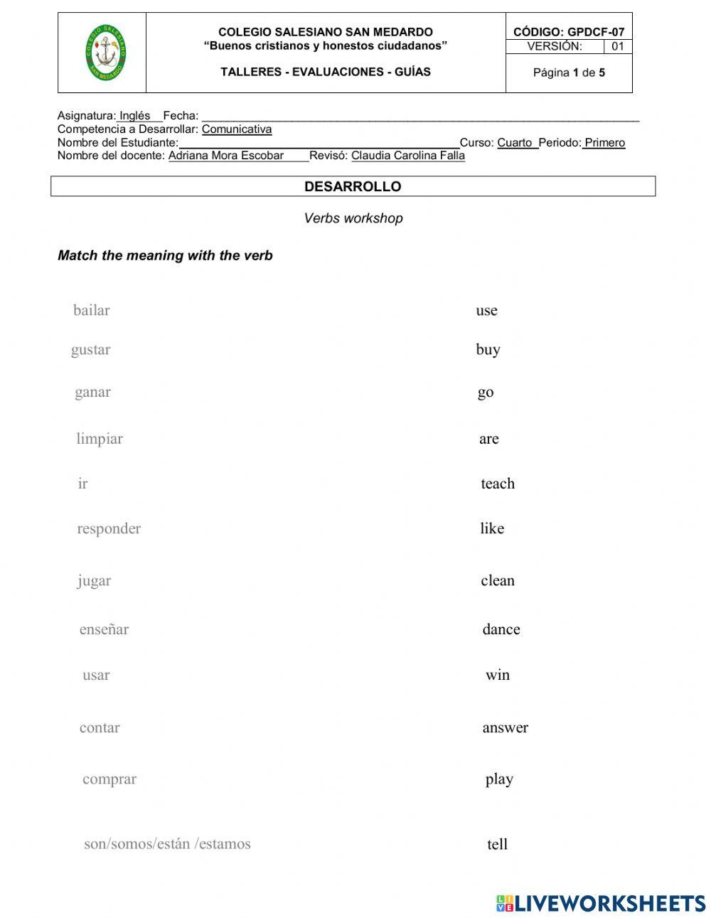 6451392 | Verbs workshop - 401 | amoes2486