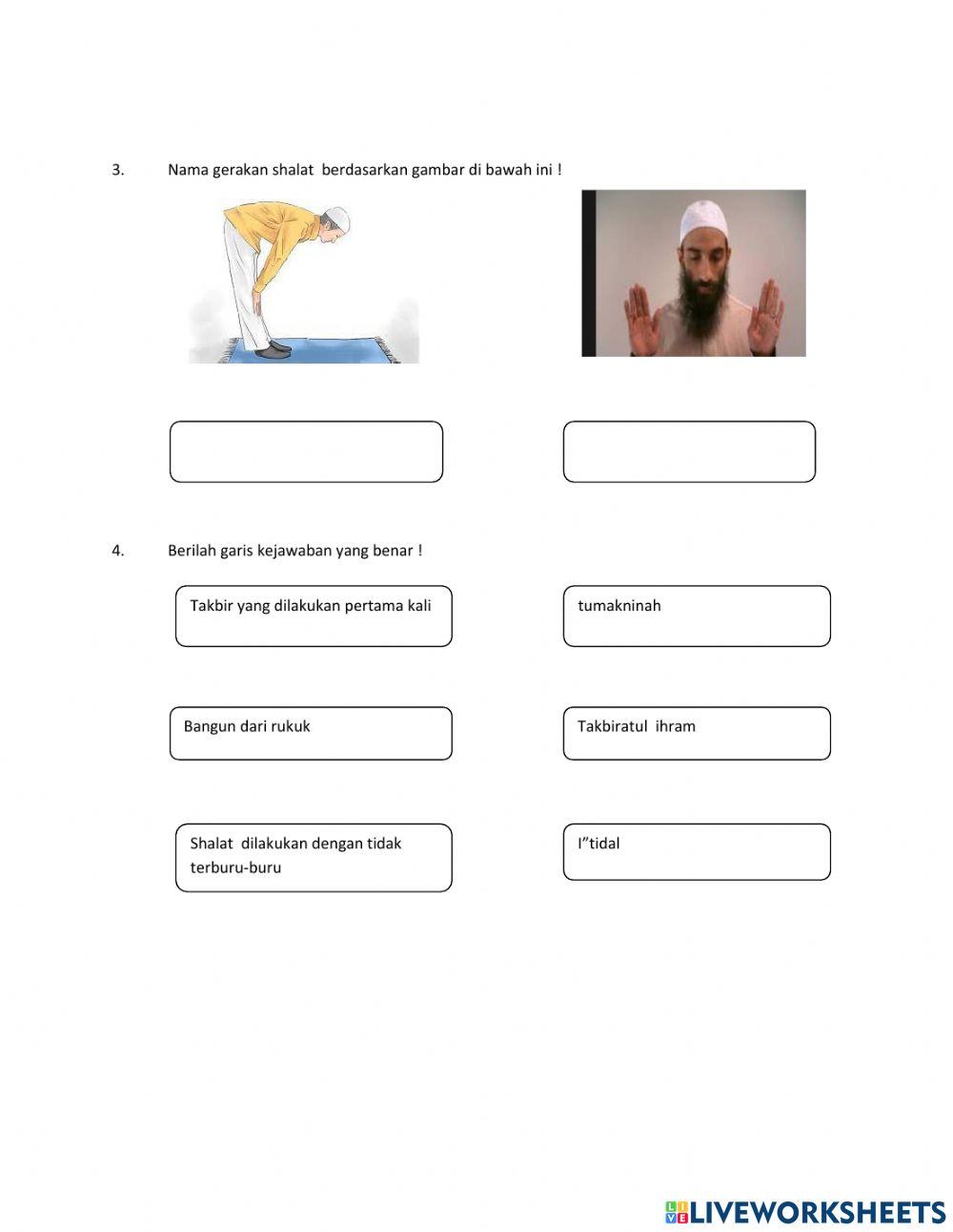 Shalat Berjamaayh worksheet | Live Worksheets