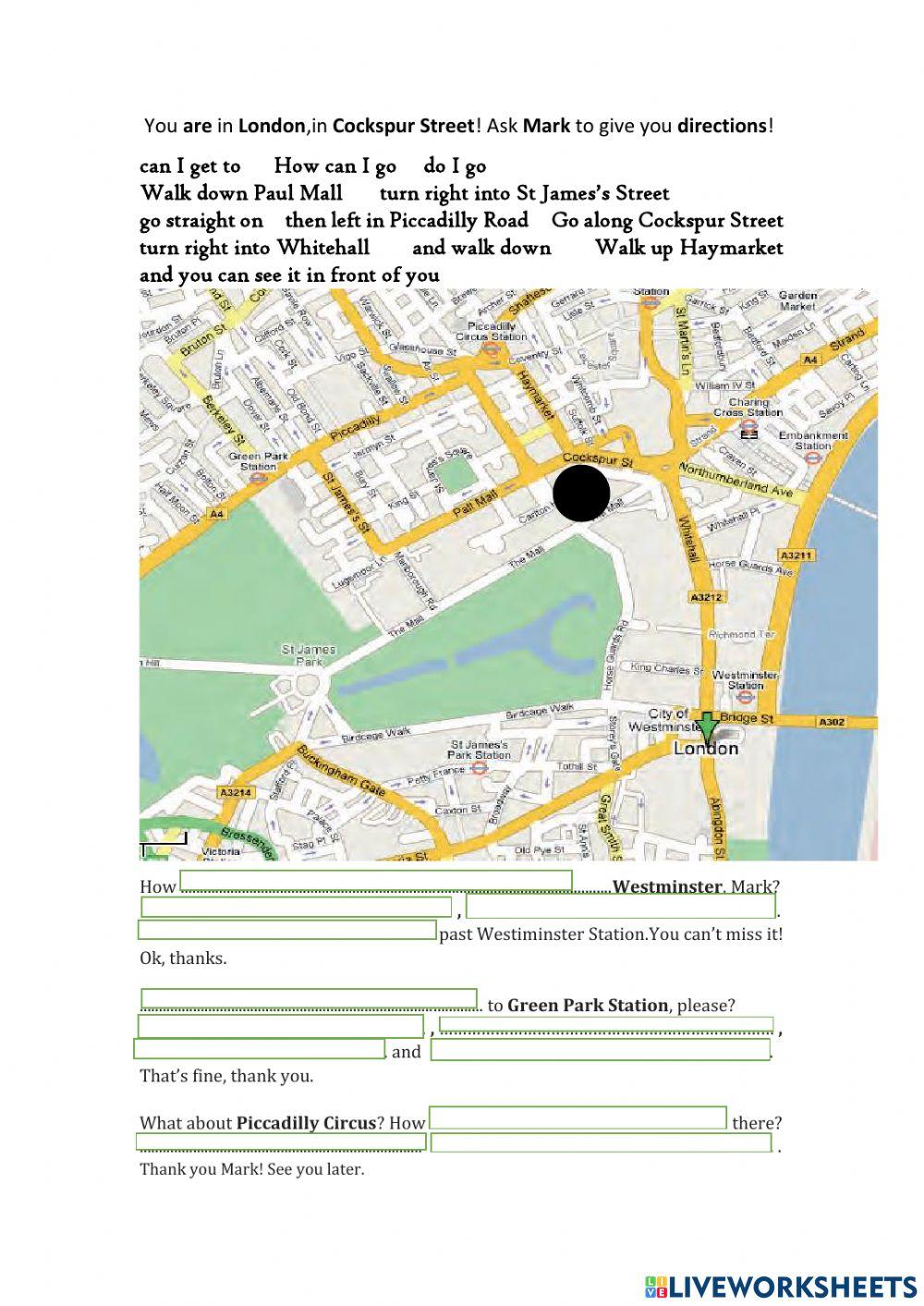 London-directio… | Free Interactive Worksheets | 6452023