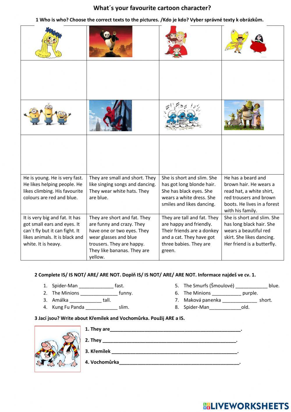 Cartoon characters 0111 | Marky | Live Worksheets