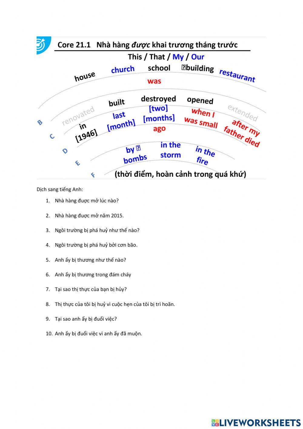 English online exercise for 1 | Live Worksheets