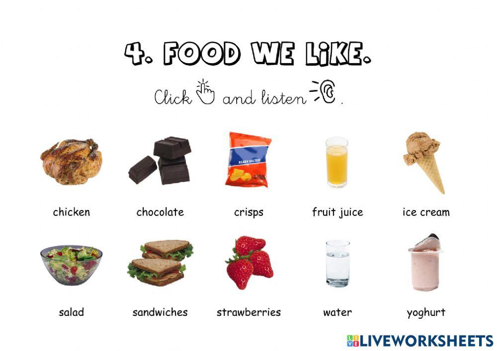 Food we like. | Free Interactive Worksheets | 771685