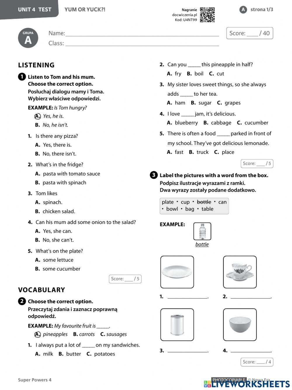 unit 4 Super Po… | Free Interactive Worksheets | 4814906