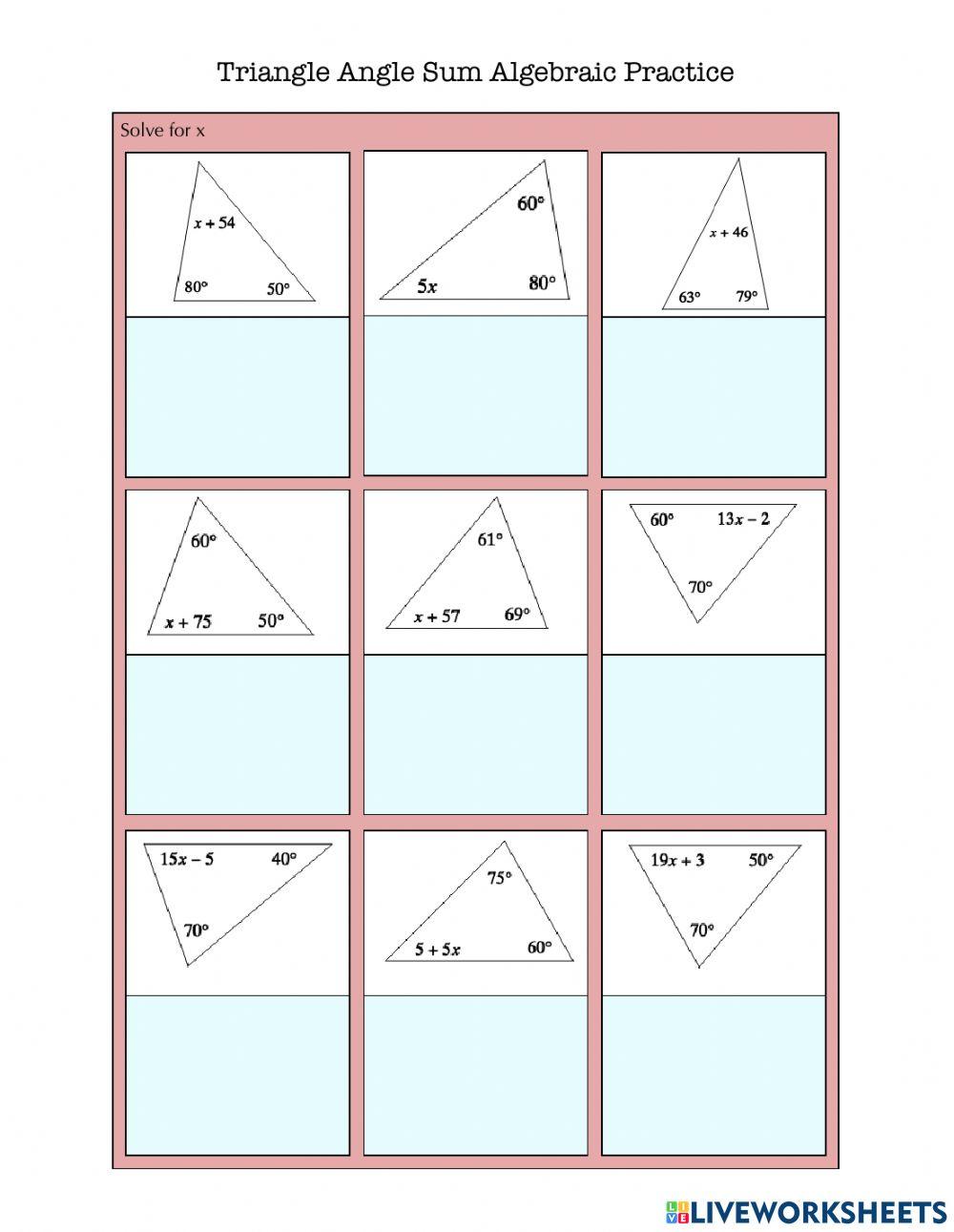 Triangle Angle Sum Algebraic Practice 772487 Pwelch triangle-angle-sum-algebraic-practice-772487-pwelch