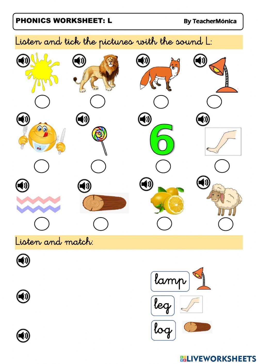 Phonics l | Free Interactive Worksheets | 772638