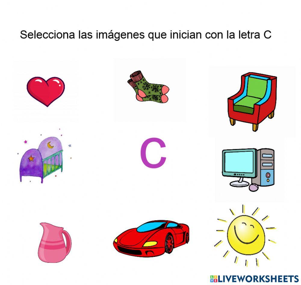 Pdf online activity: Letra c | Live Worksheets