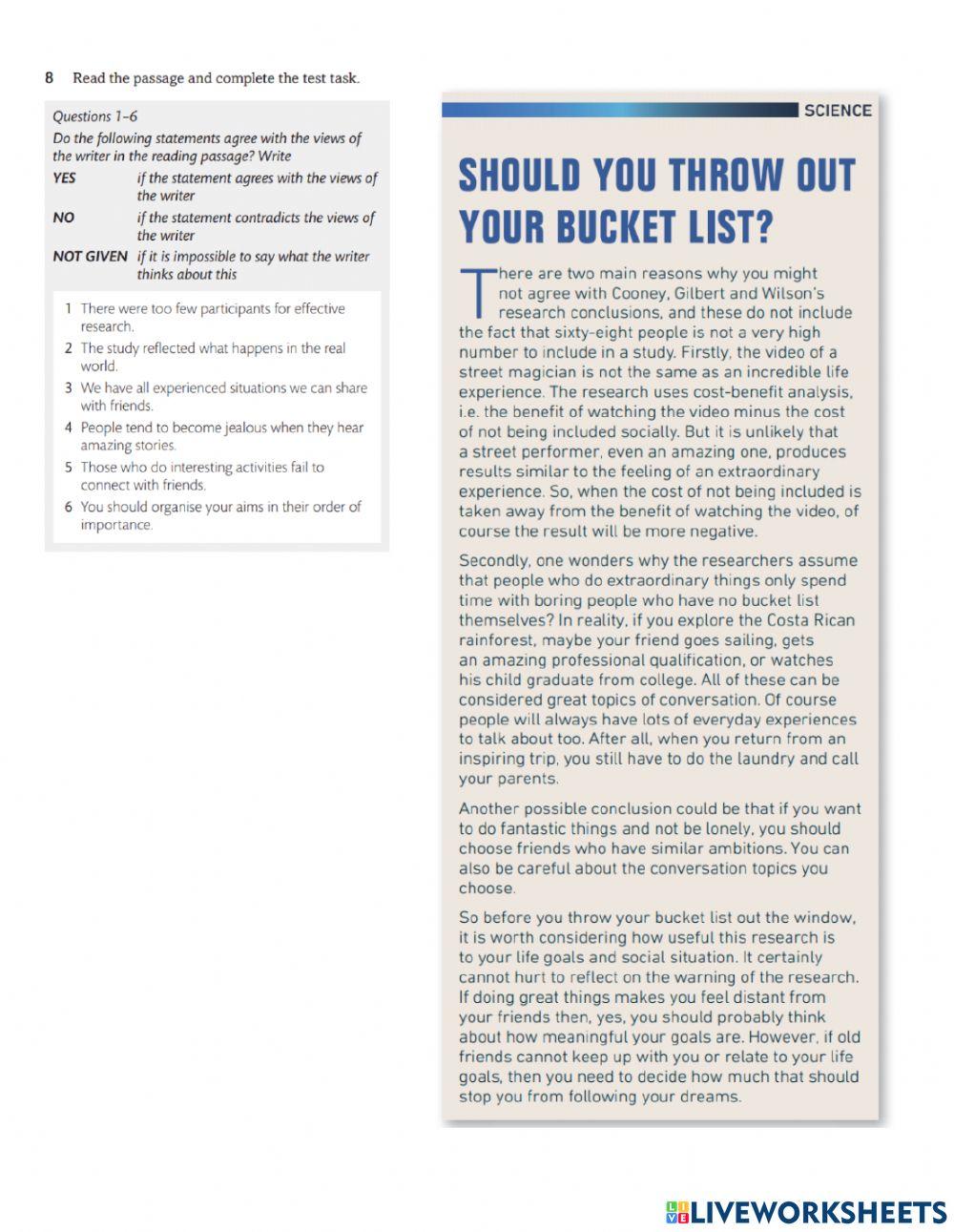 Yes, No, Not gi… | Free Interactive Worksheets | 800705