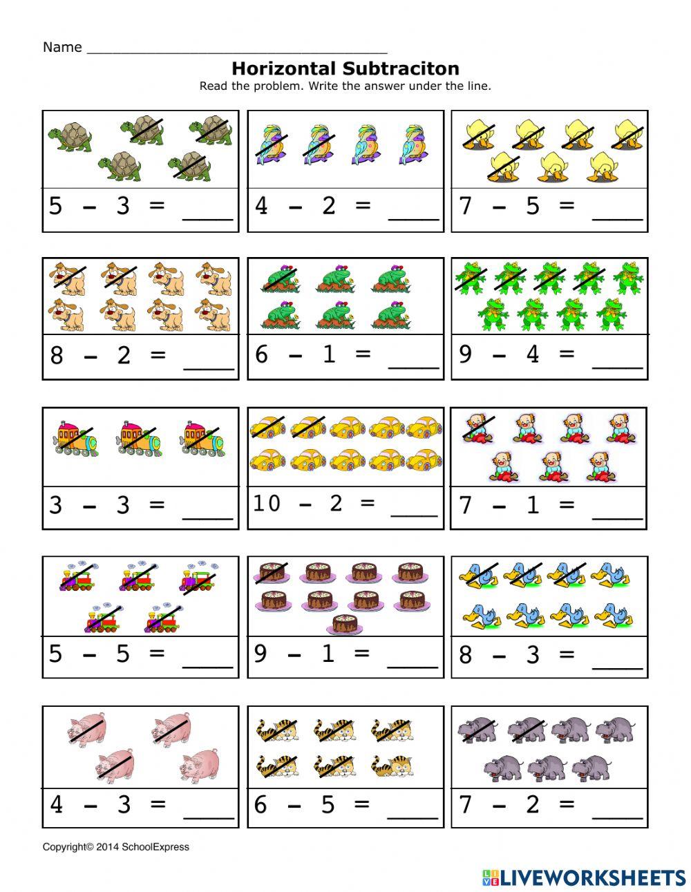 6471766 | Subtraction Exercise 1 - Grade 1 | hephzdontlie