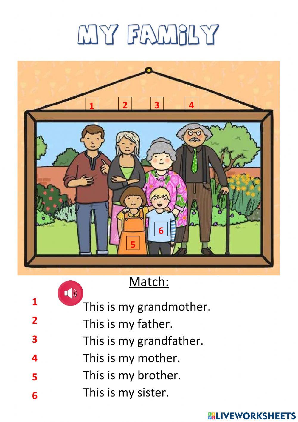Family online exercise for 1st | Live Worksheets