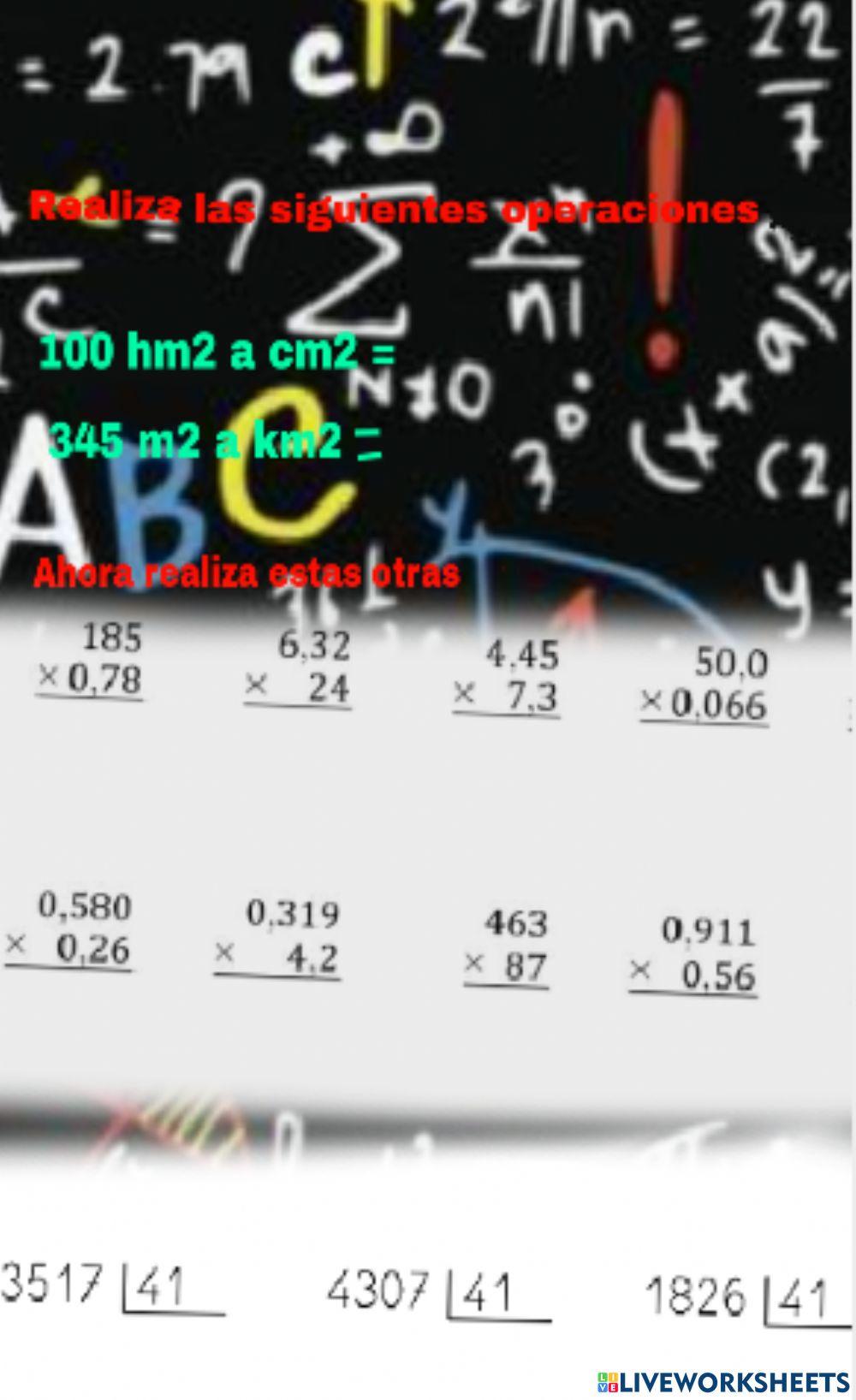 Operaciones con m2, divisiones y multiplicaciones 801601