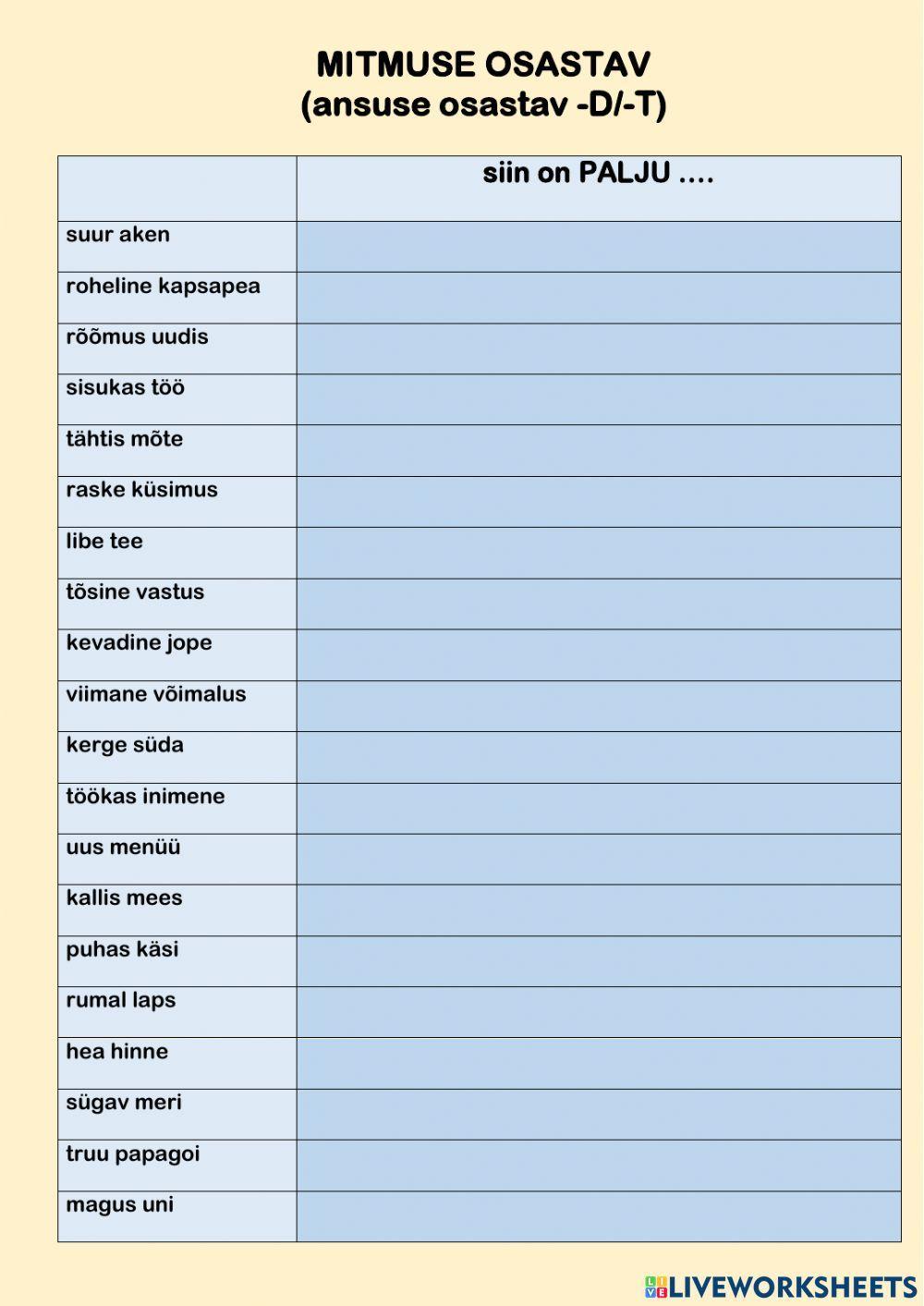 8klass-GR-Mitmuse osastav-3 worksheet | Live Worksheets