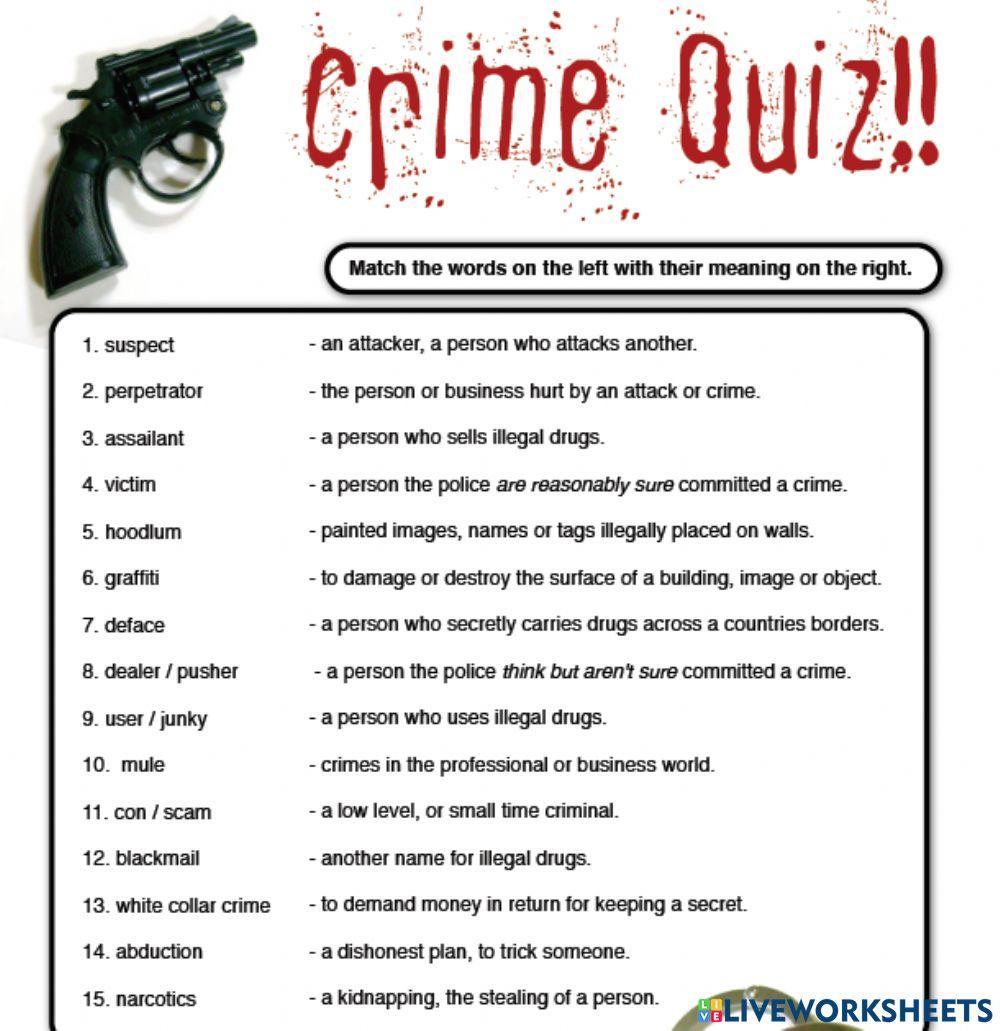 Francisco Martínez | Crime quiz 804437 | LiveWorksheets