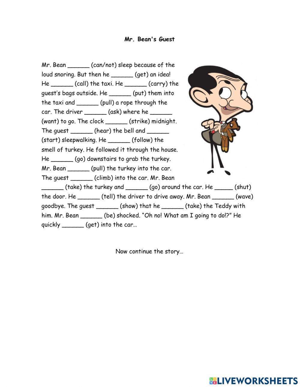 Mr. Bean - Past Tense online exercise for | Live Worksheets
