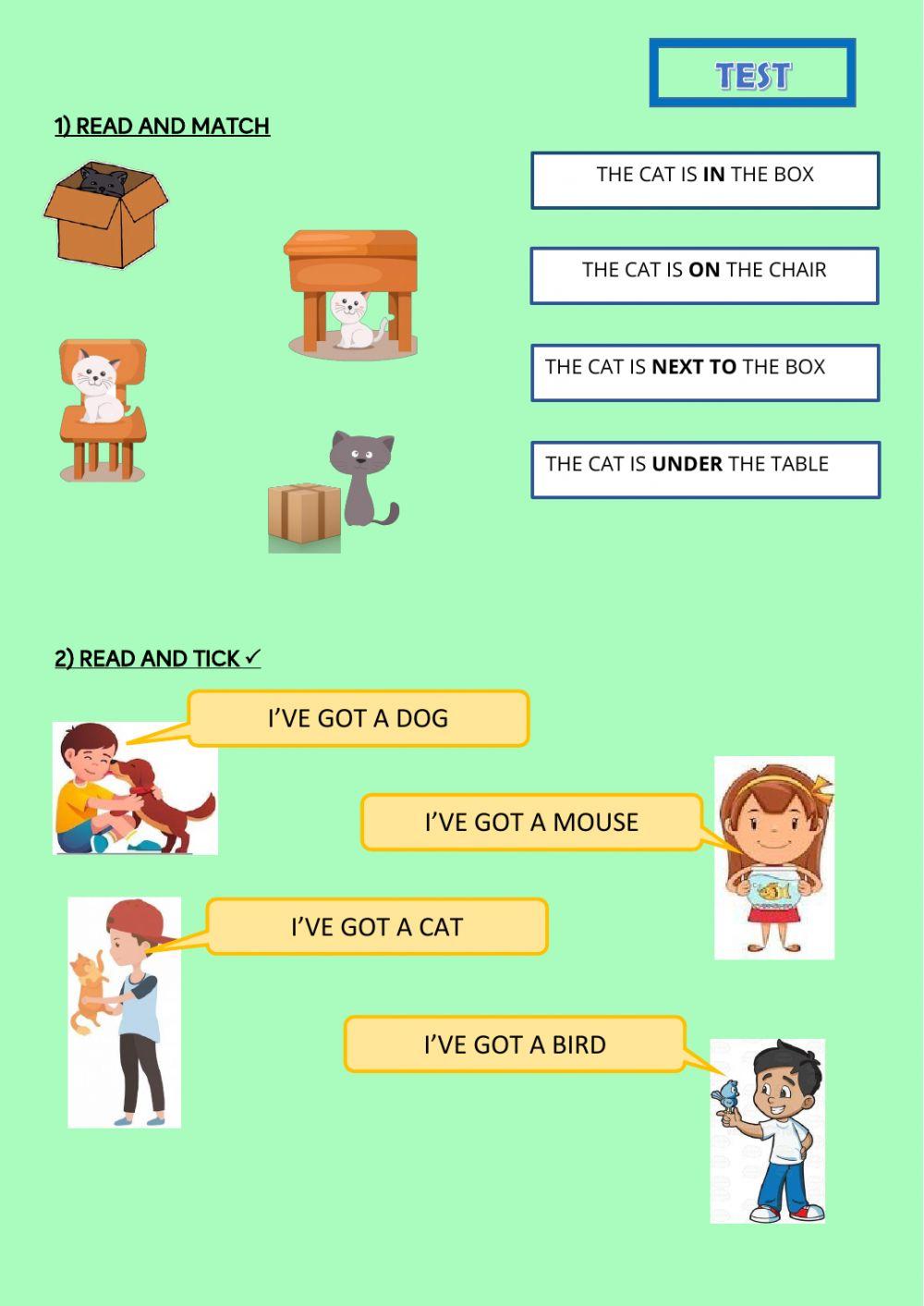 1 grade- test 1 worksheet | Live Worksheets