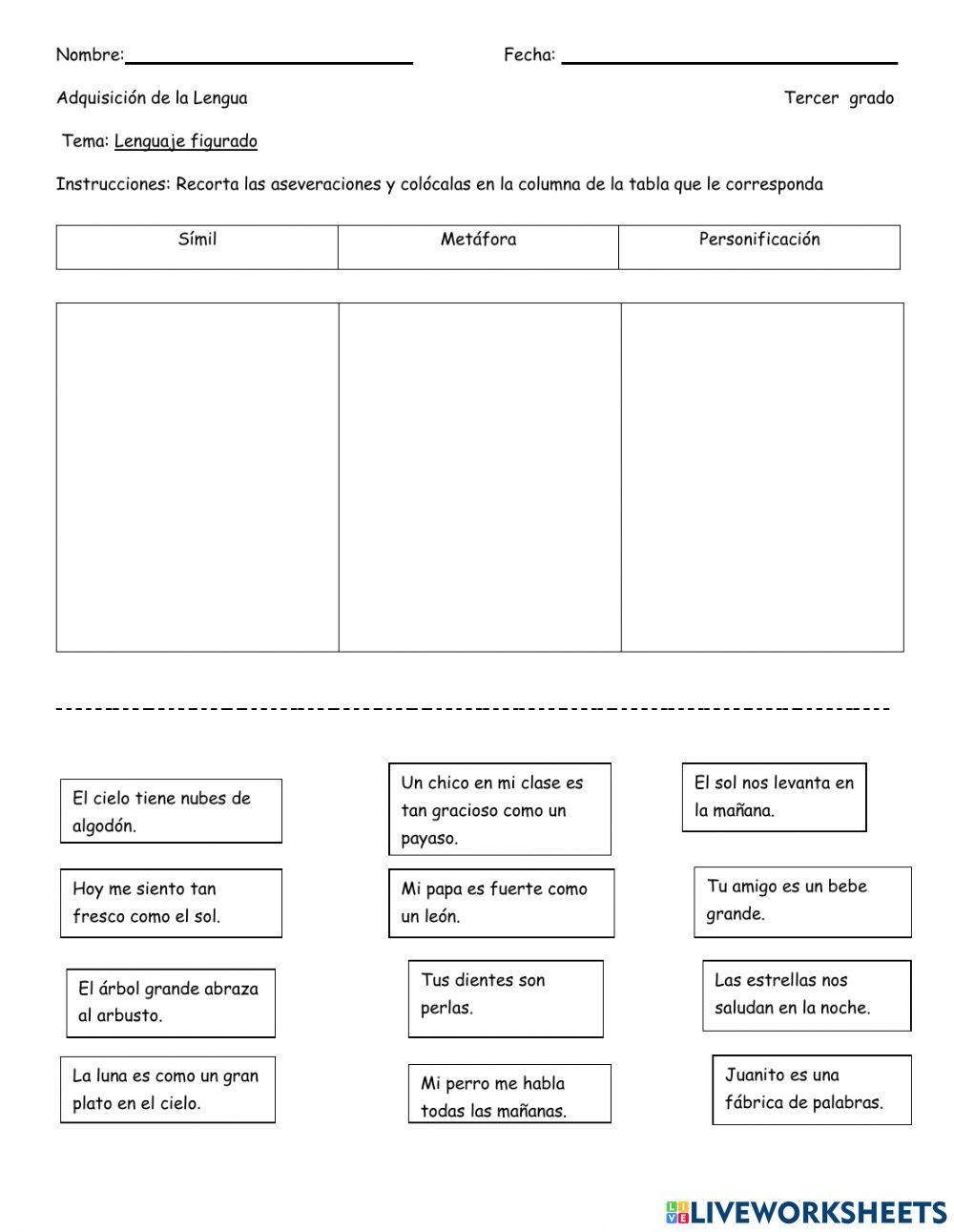 Lenguaje Figura… | Free Interactive Worksheets | 4862961