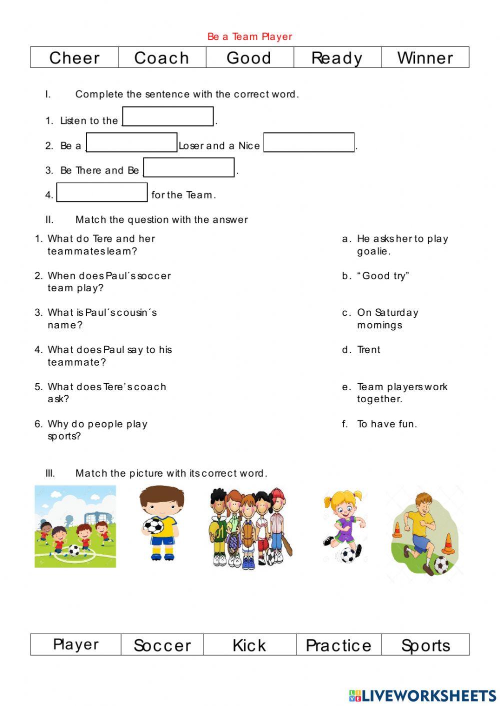 Be a Team Player online exercise for | Live Worksheets