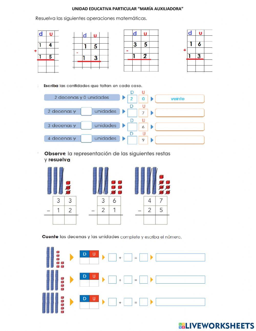 Matemática online exercise for 2do | Live Worksheets