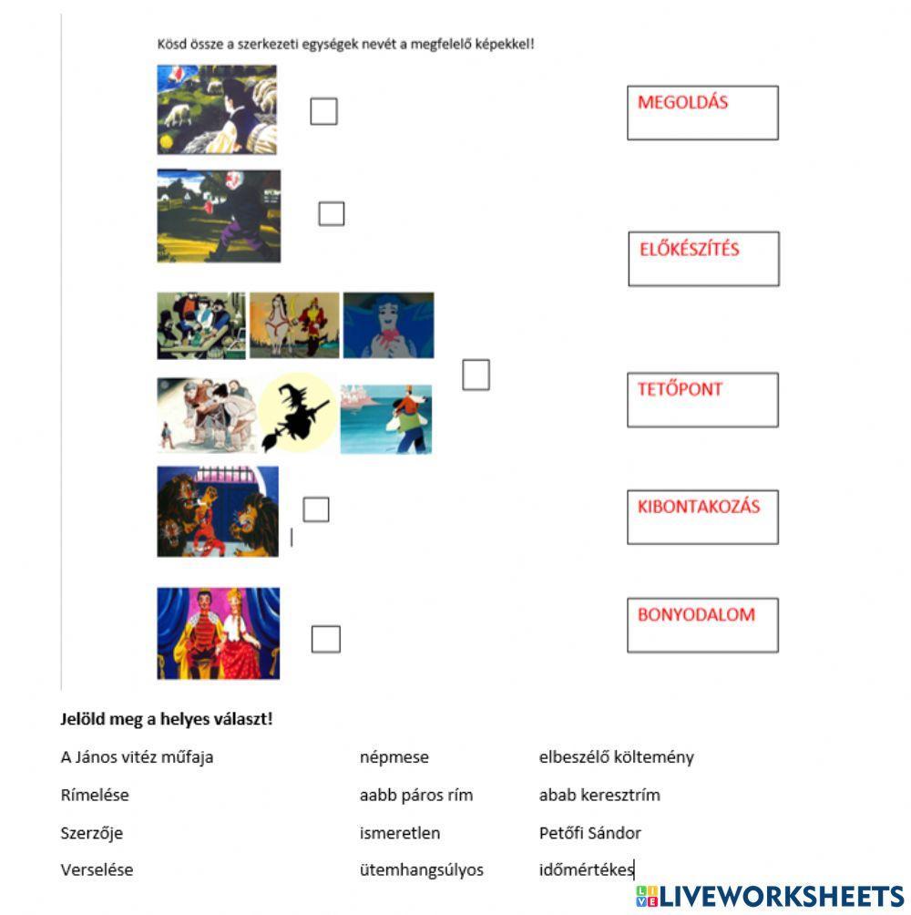János vitéz TZ 3 | Free Interactive Worksheets | 6474927