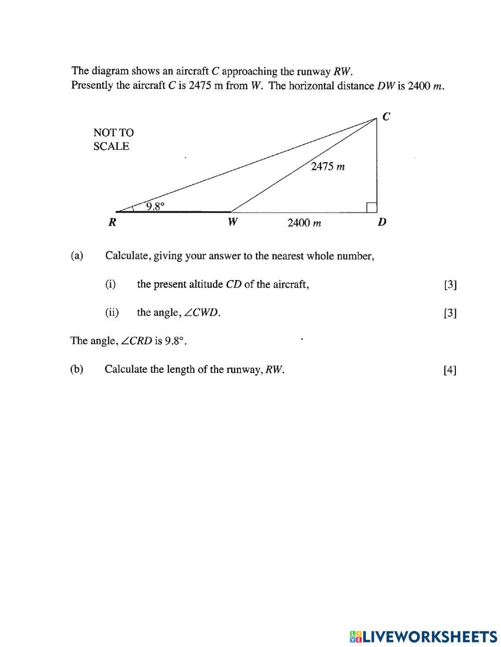 Trigonometry BGCSE Worksheet online exercise for | Live Worksheets