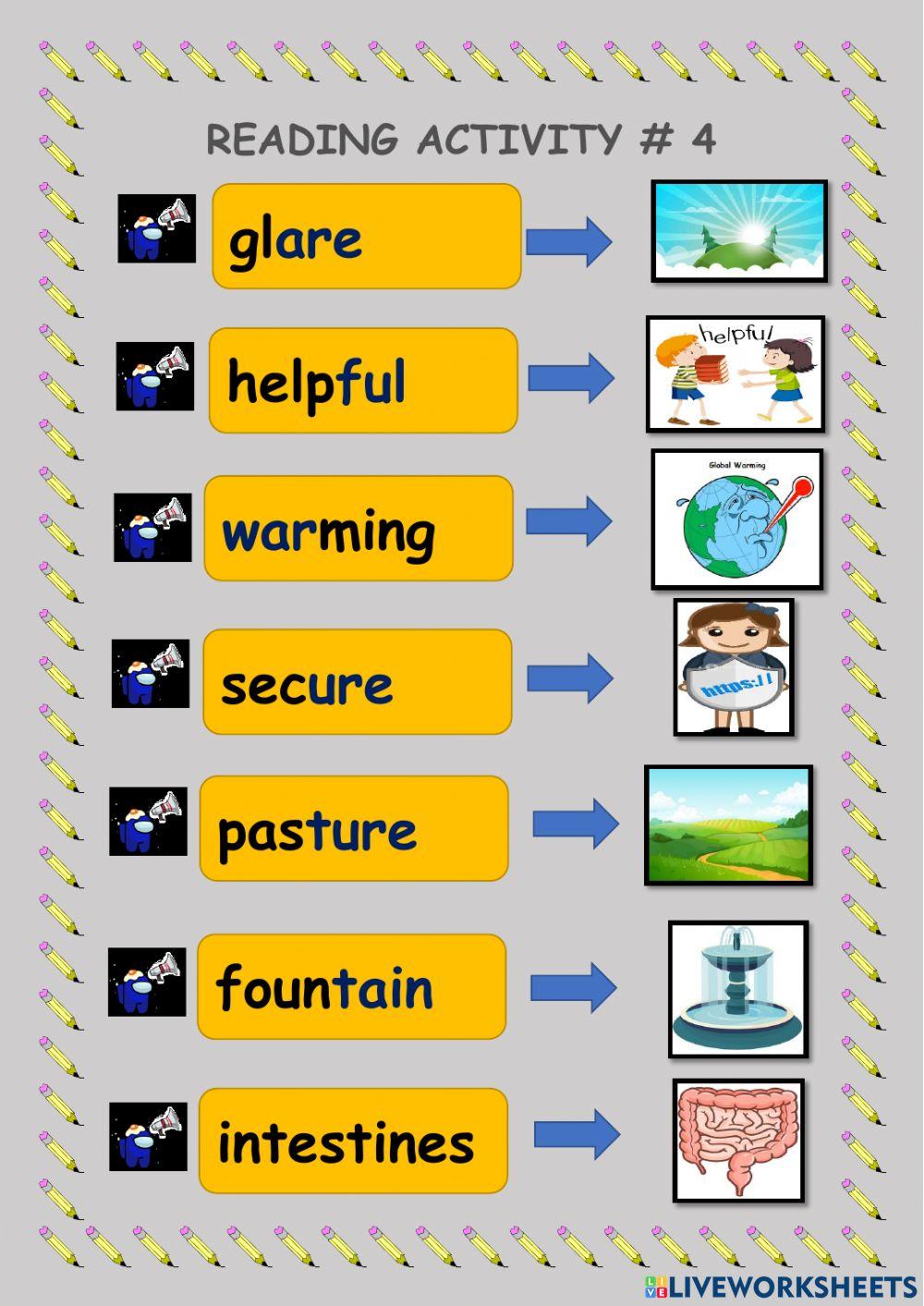 Reading activity 4 worksheet | Live Worksheets
