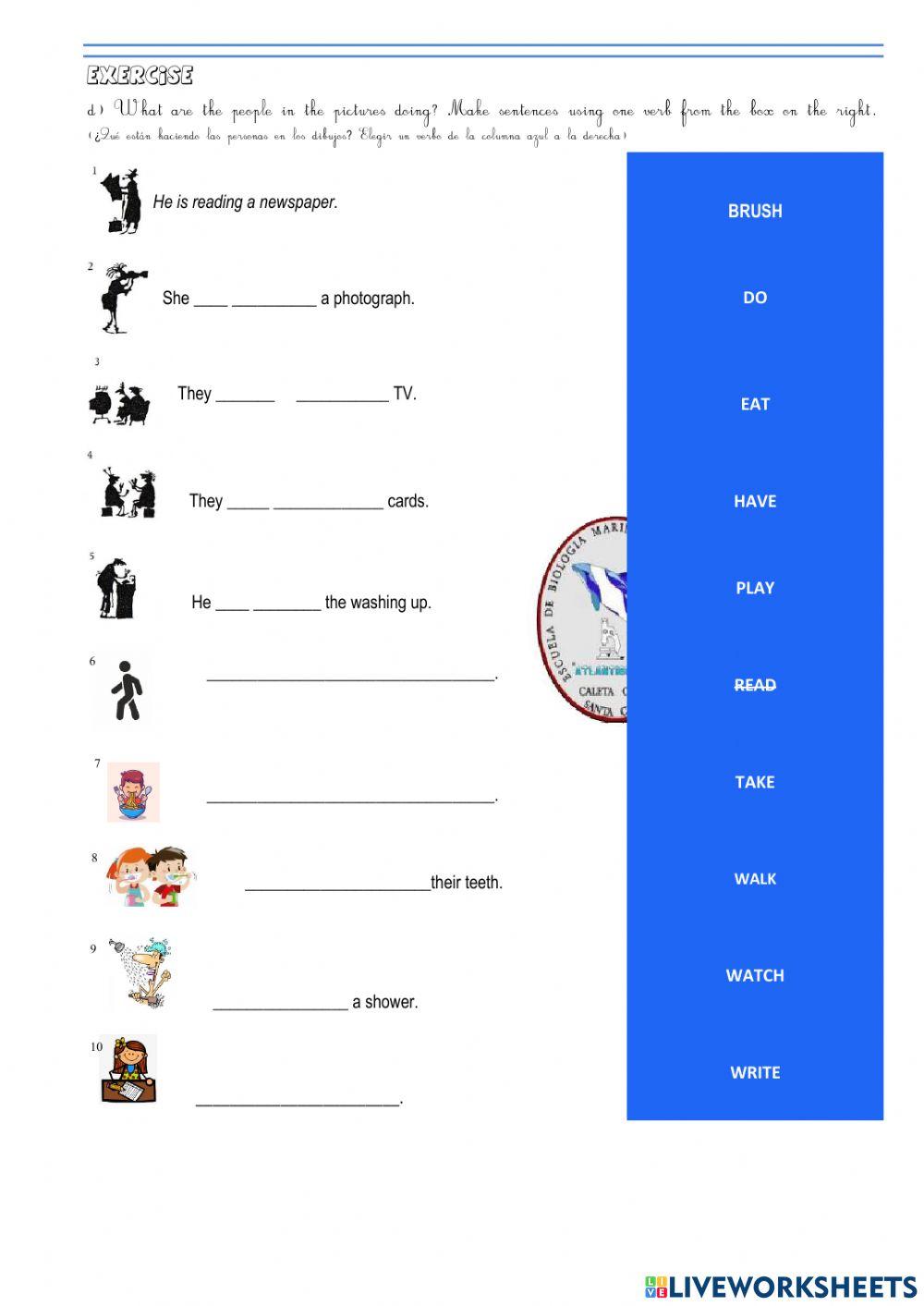EBIMAL - Third Year - Present Continuous - Review worksheet | Live ...