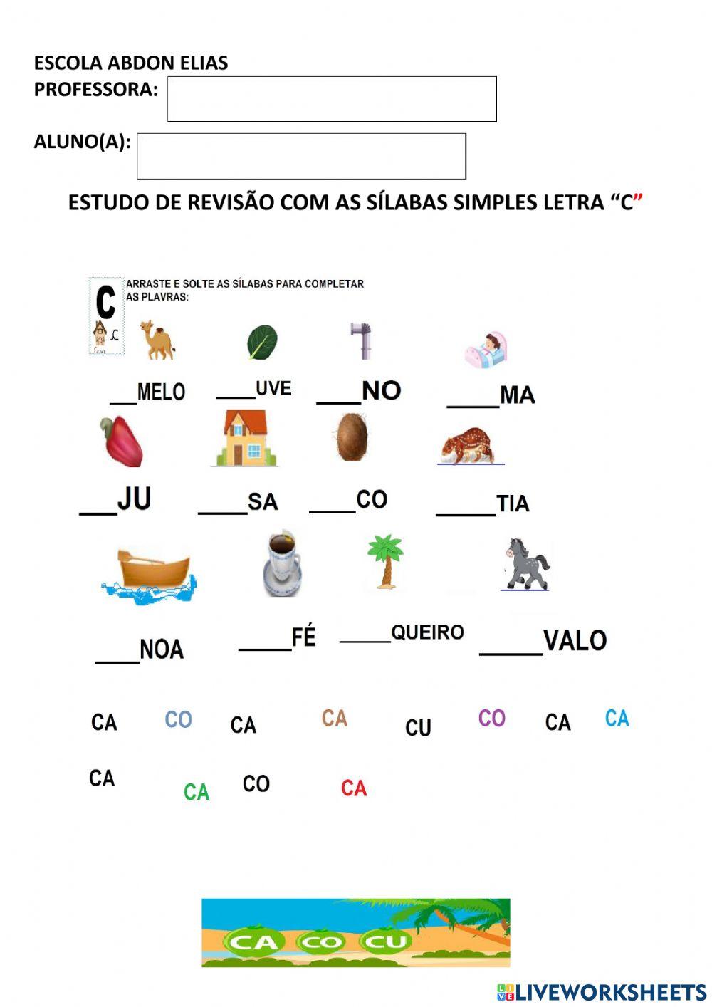 Letra -c- worksheet | Live Worksheets