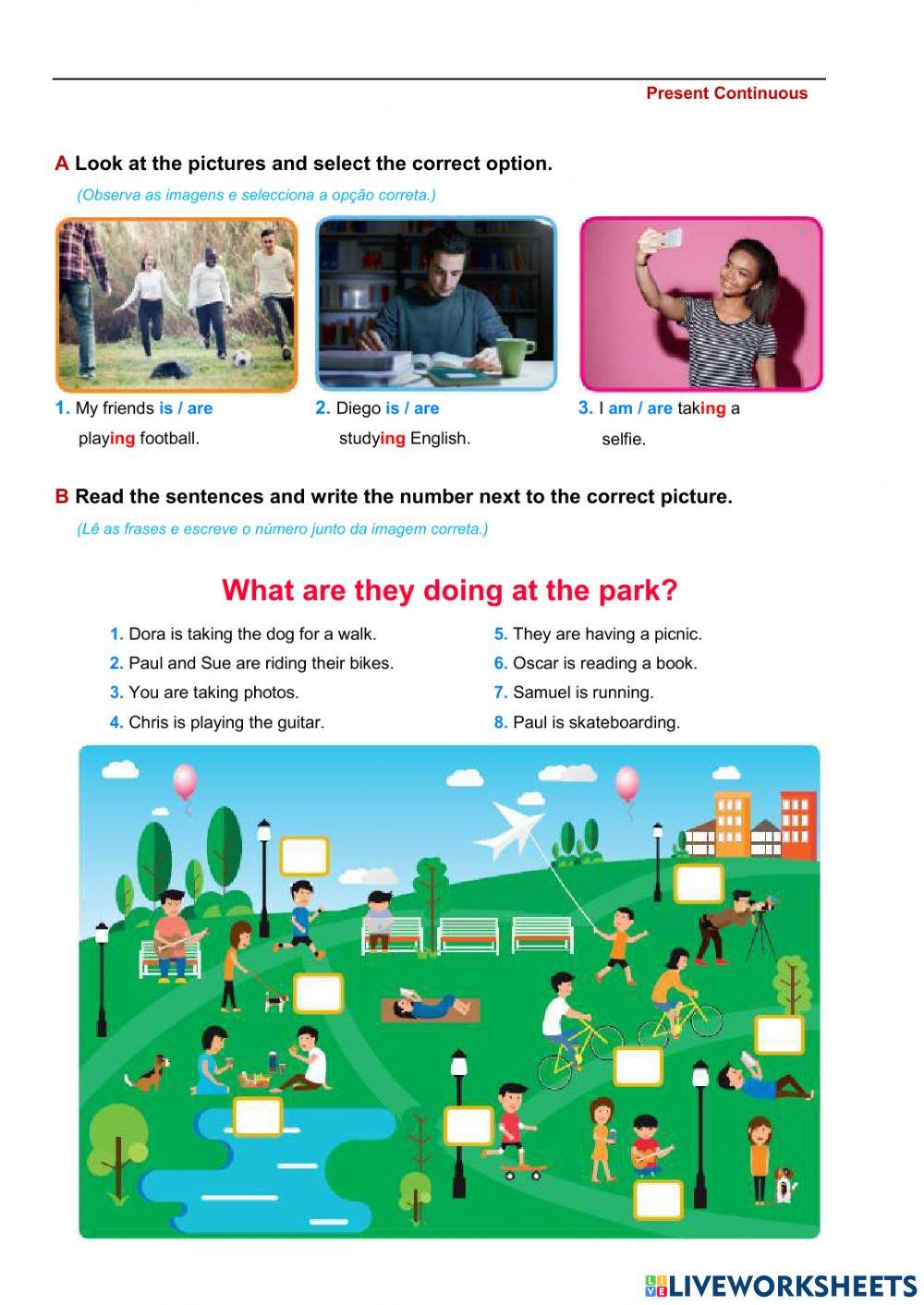 Present Continuous(1) worksheet | Live Worksheets