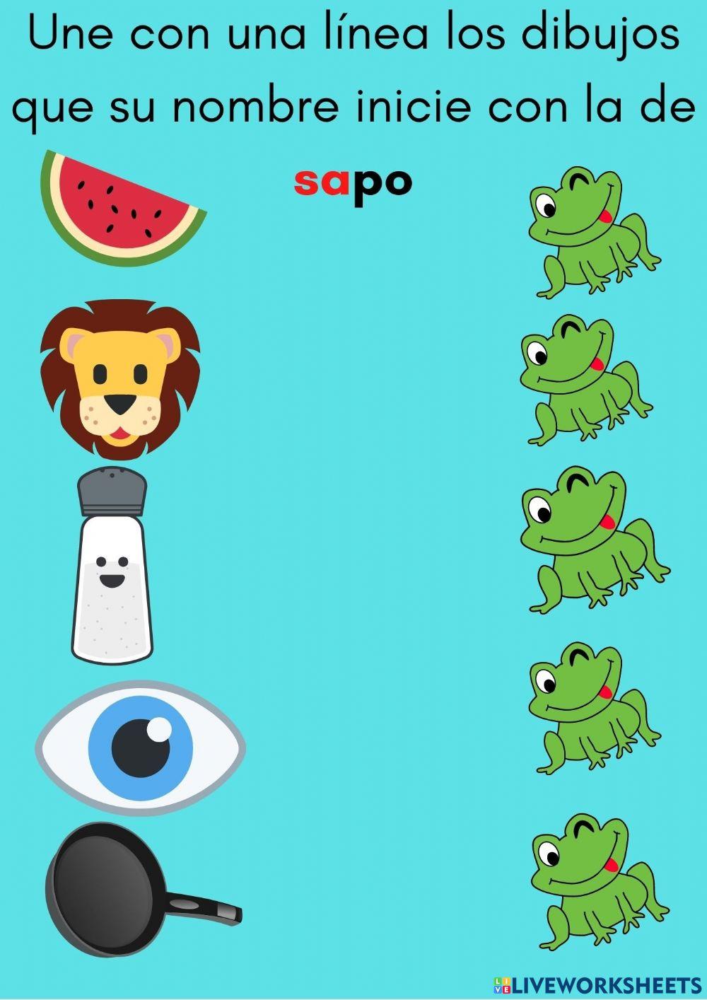 Palabras con sa | Free Interactive Worksheets | 807353