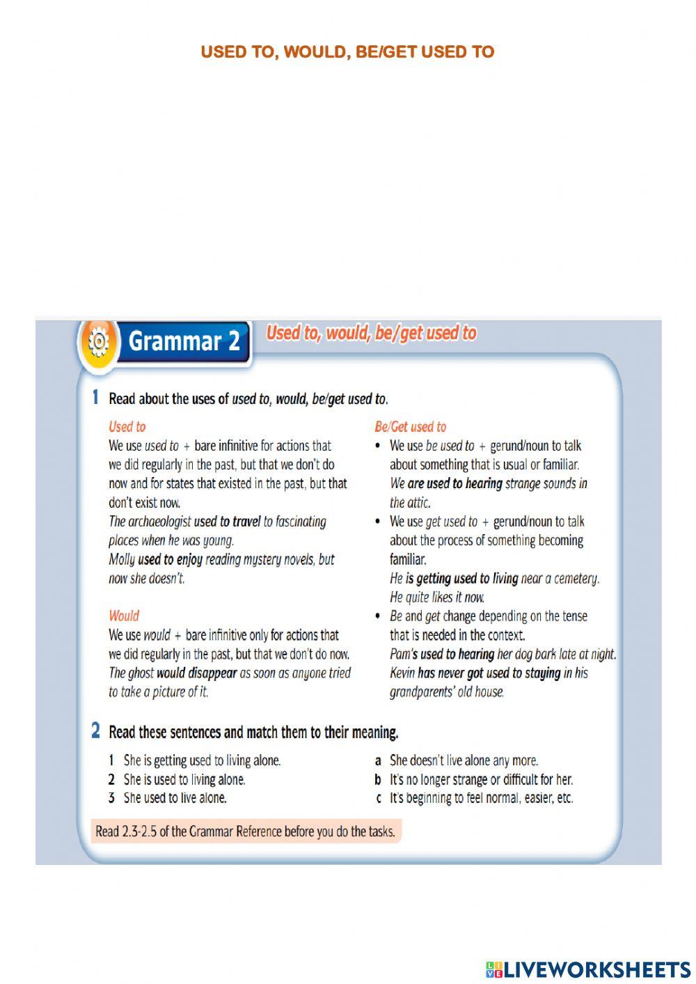 GRAMMAR- Used t… | Free Interactive Worksheets | 4866946