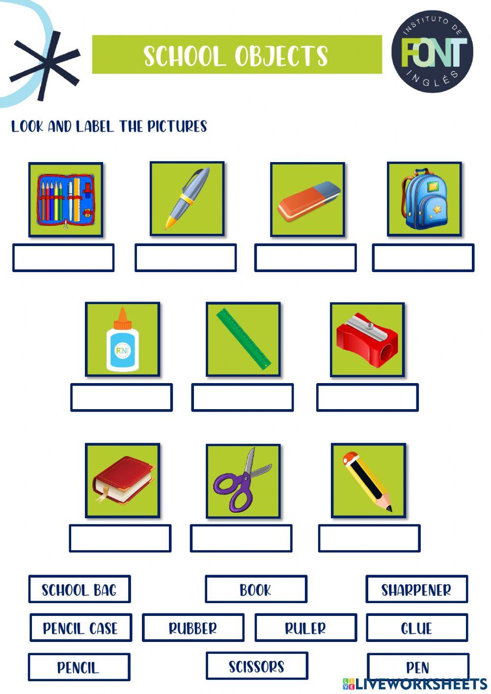 School things online exercise for G2 | Live Worksheets