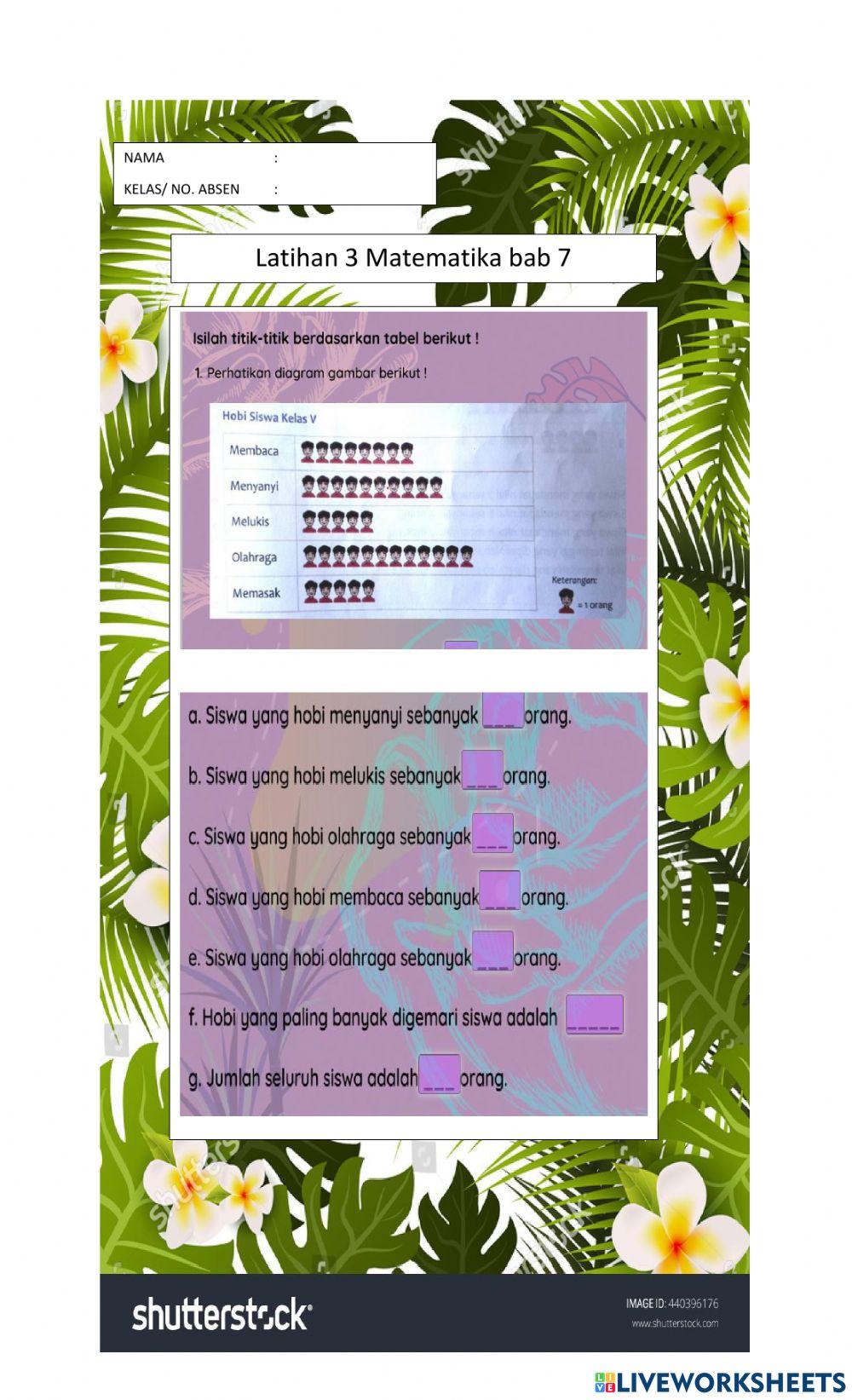 807799 | Latihan 3 Matematika Bab 7 | Yuniarti