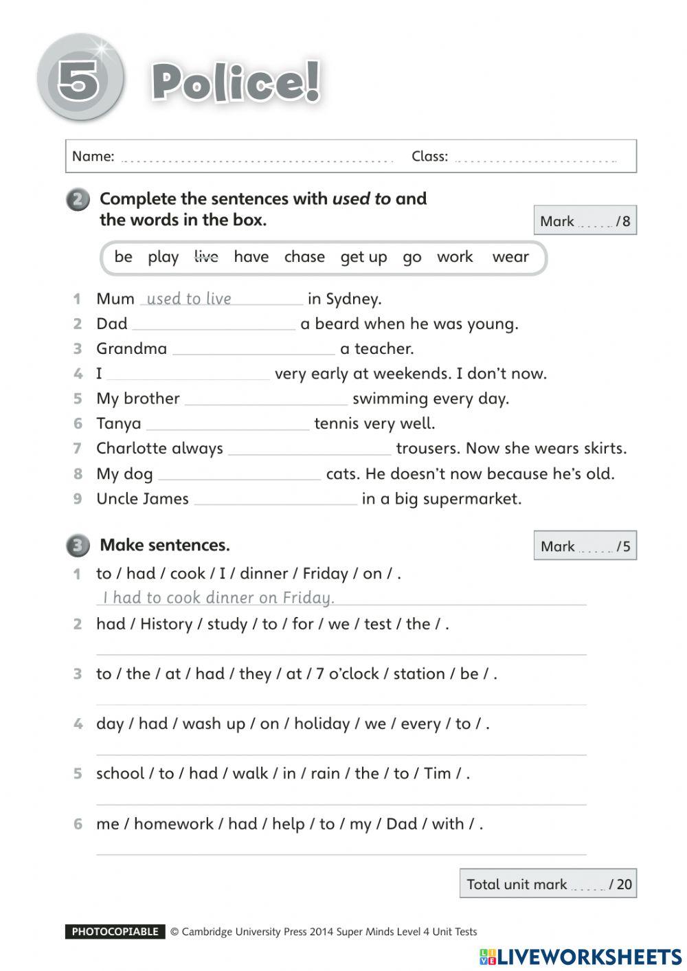 Super Minds 4 u… | Free Interactive Worksheets | 6476997